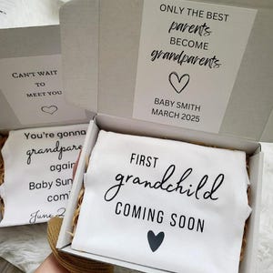 First Grandchild Announcement, Baby Announcement Gift Box, Pregnancy ...
