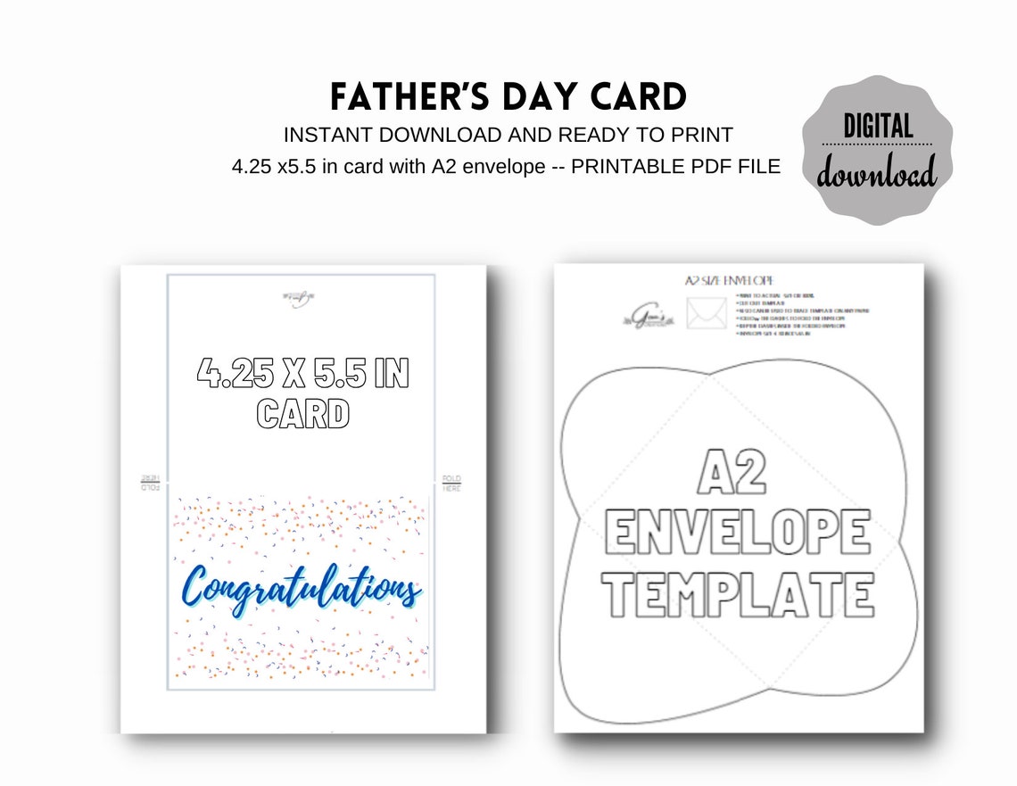 Printable Congratulations Class of 2022 Card With Envelope, Digital ...
