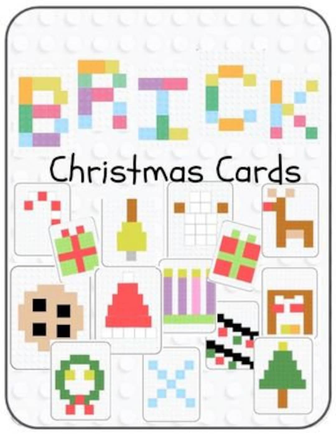 Building Bricks Instruction Flash Cards Christmas and Holiday Designs ...