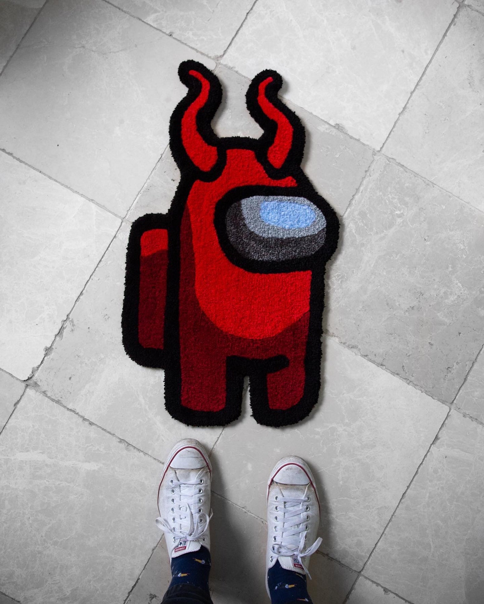 Red Among Us Rug | Handmade Tufted | Among Us Rug | Custom Rug - Etsy