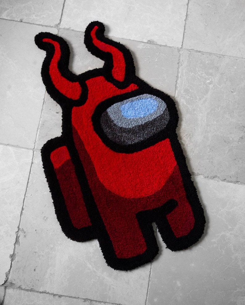 Red Among Us Rug | Handmade Tufted | Among Us Rug | Custom Rug - Etsy