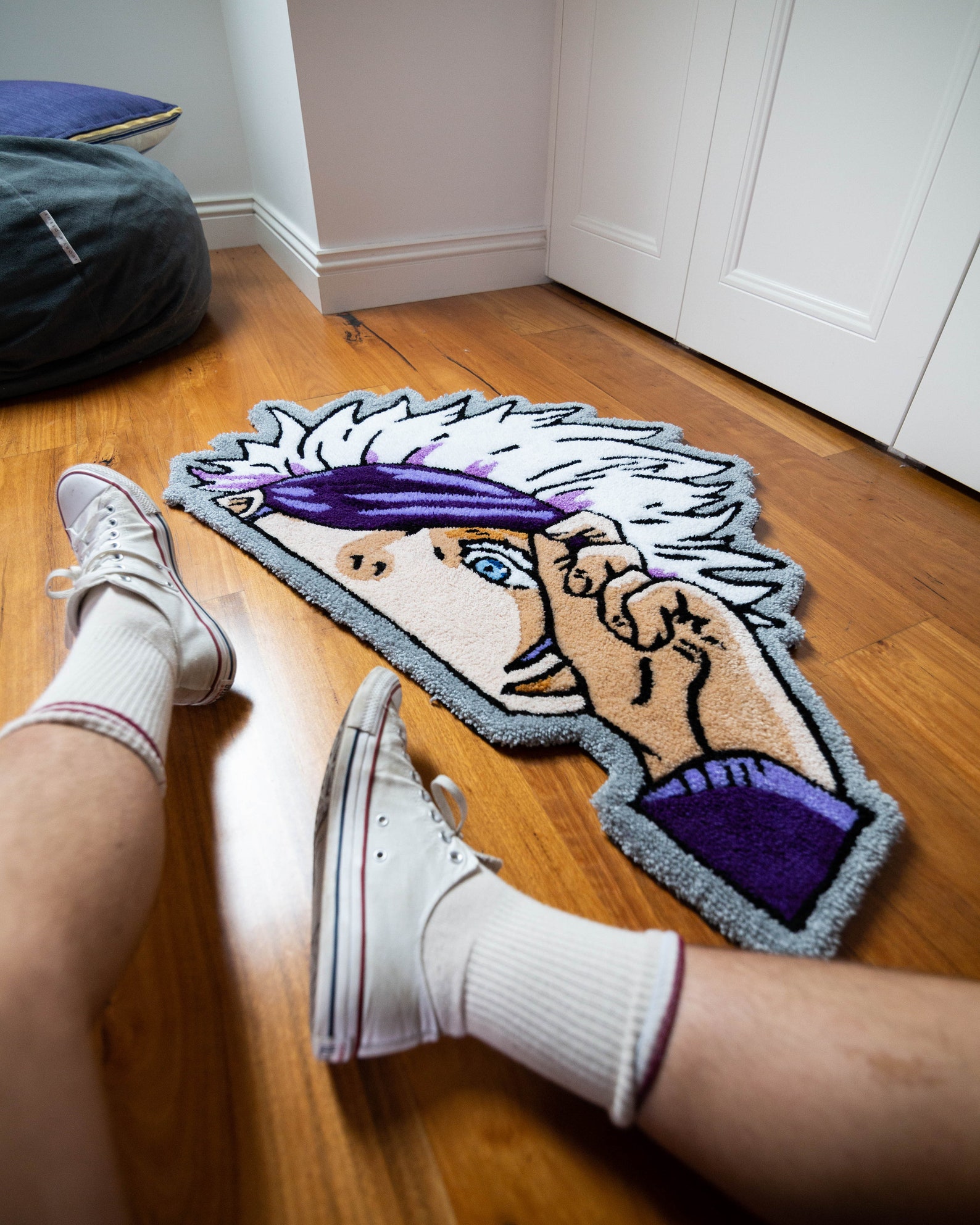 Anime Tufted Rug | Handmade Tufted | Gojo | Custom Tufted Rug | Gojo ...