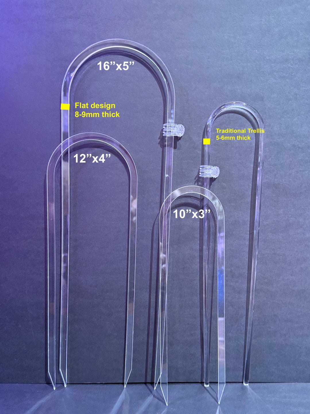10 / 12 / 16 Inch FLAT Transparent Trellis, U Hoop, Clear - Etsy