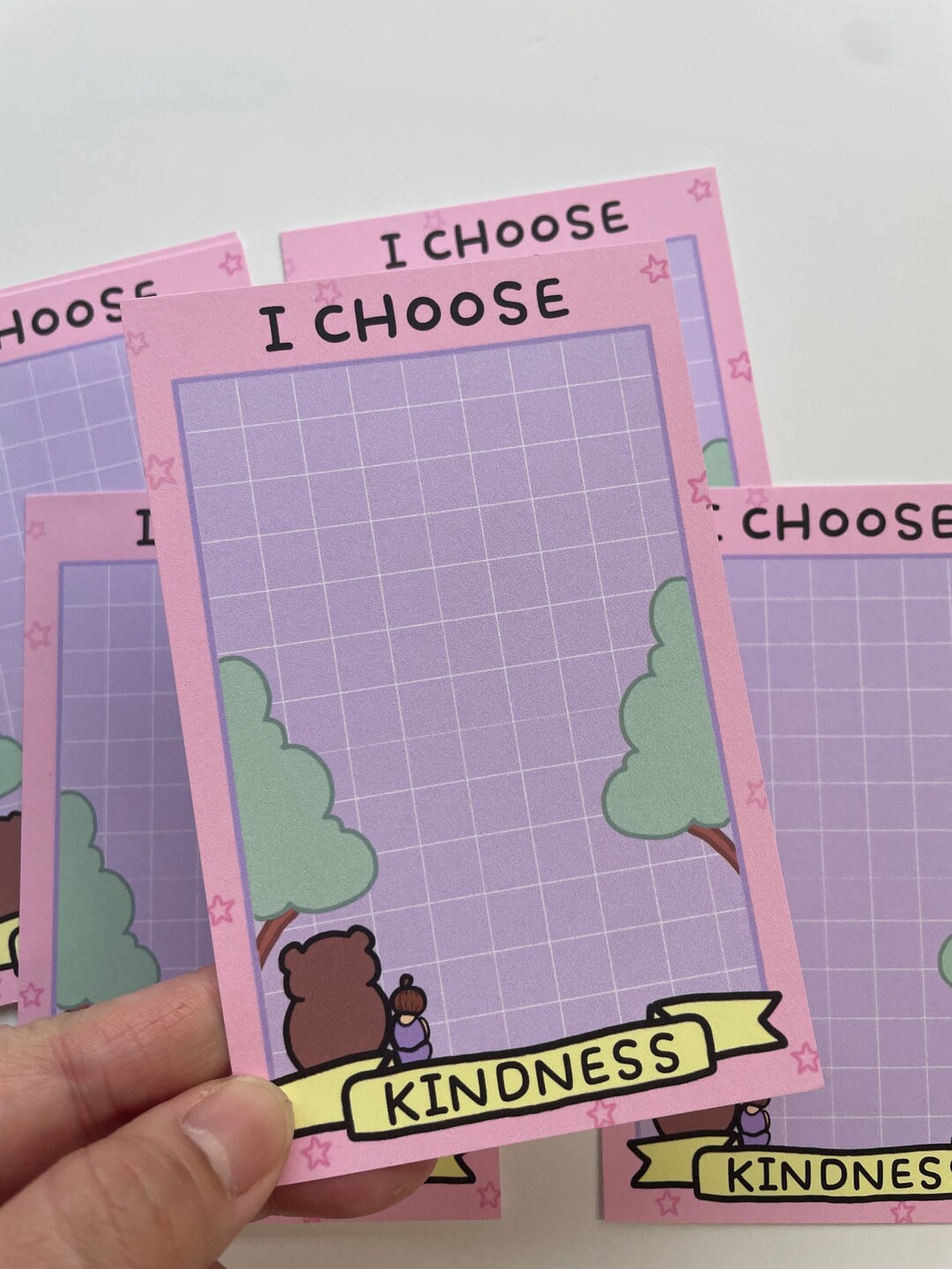 Kindness Note Cards for Teacher Appreciation, Purple Memo, Kawaii ...