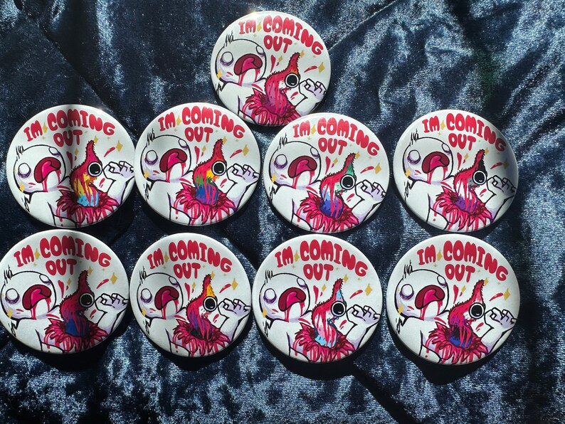 Worm on a String Coming Out Button - Etsy