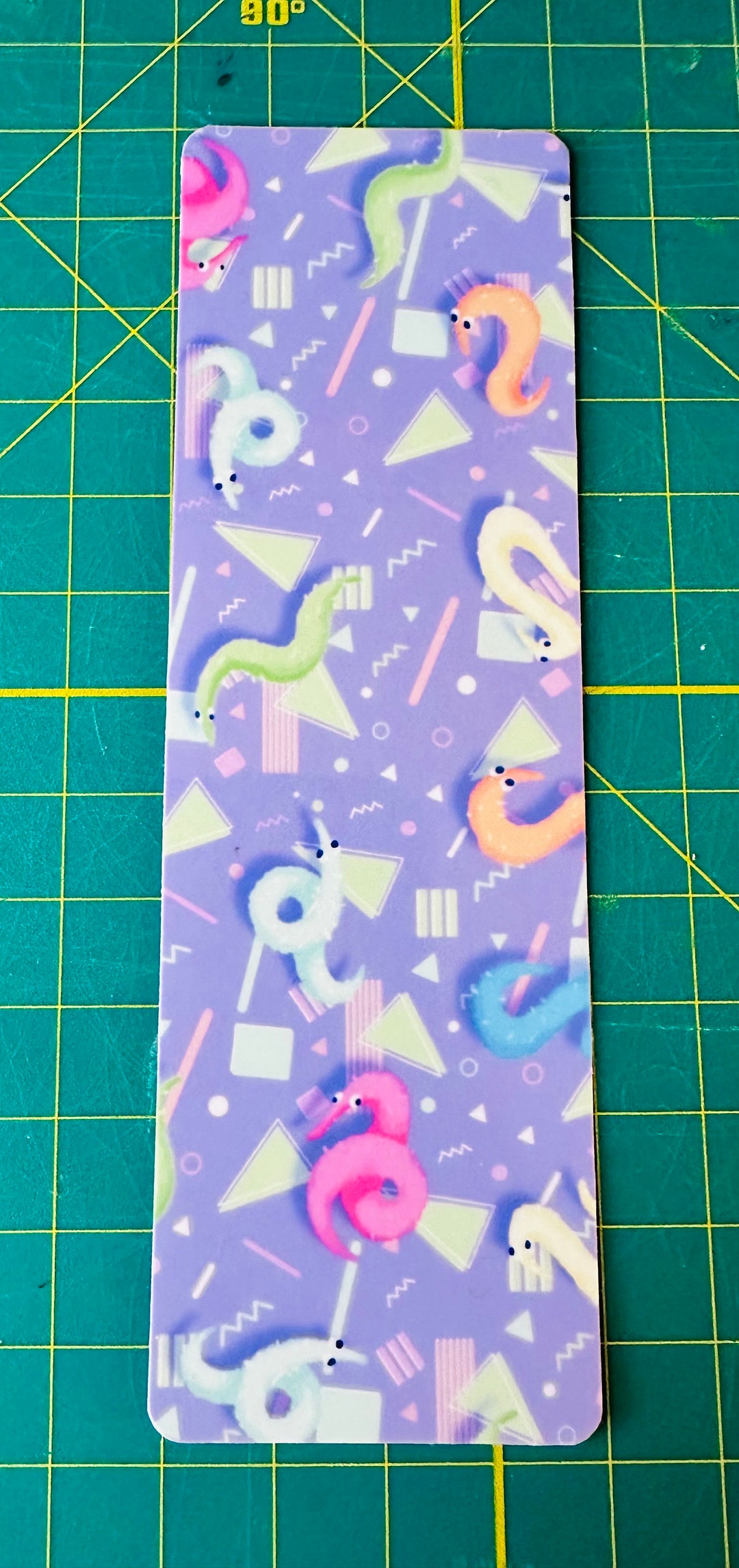 Purple Worm on a String Bookmark - Etsy