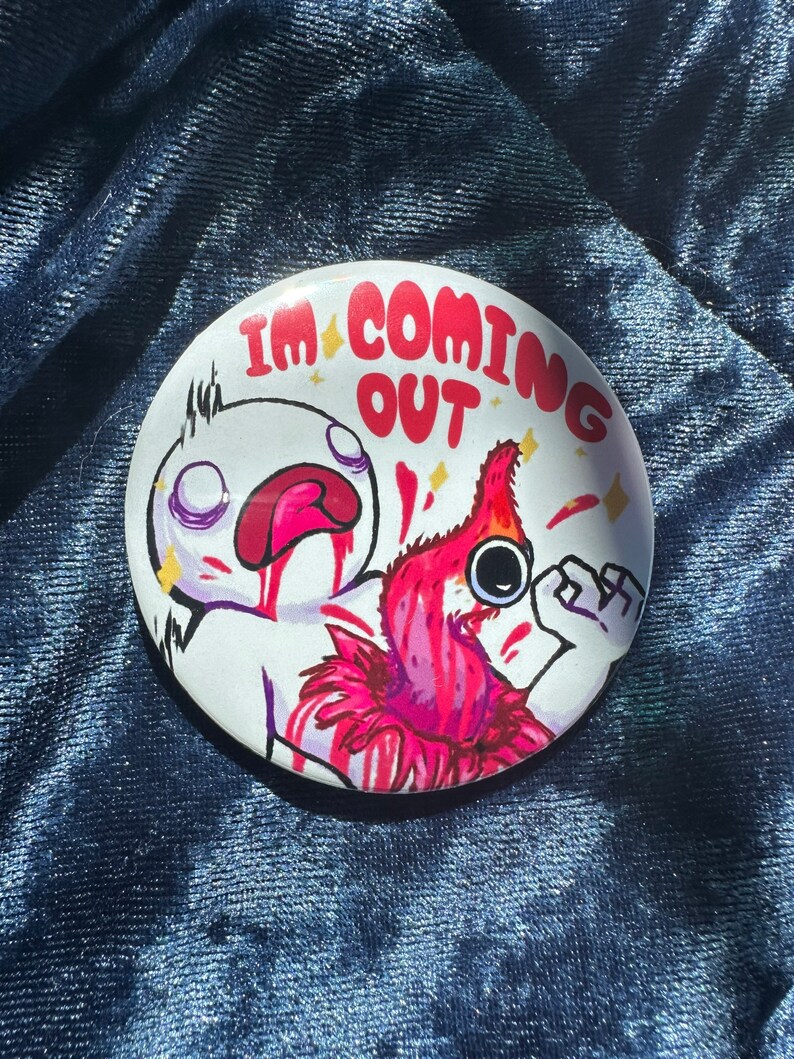 Worm on a String Coming Out Button - Etsy