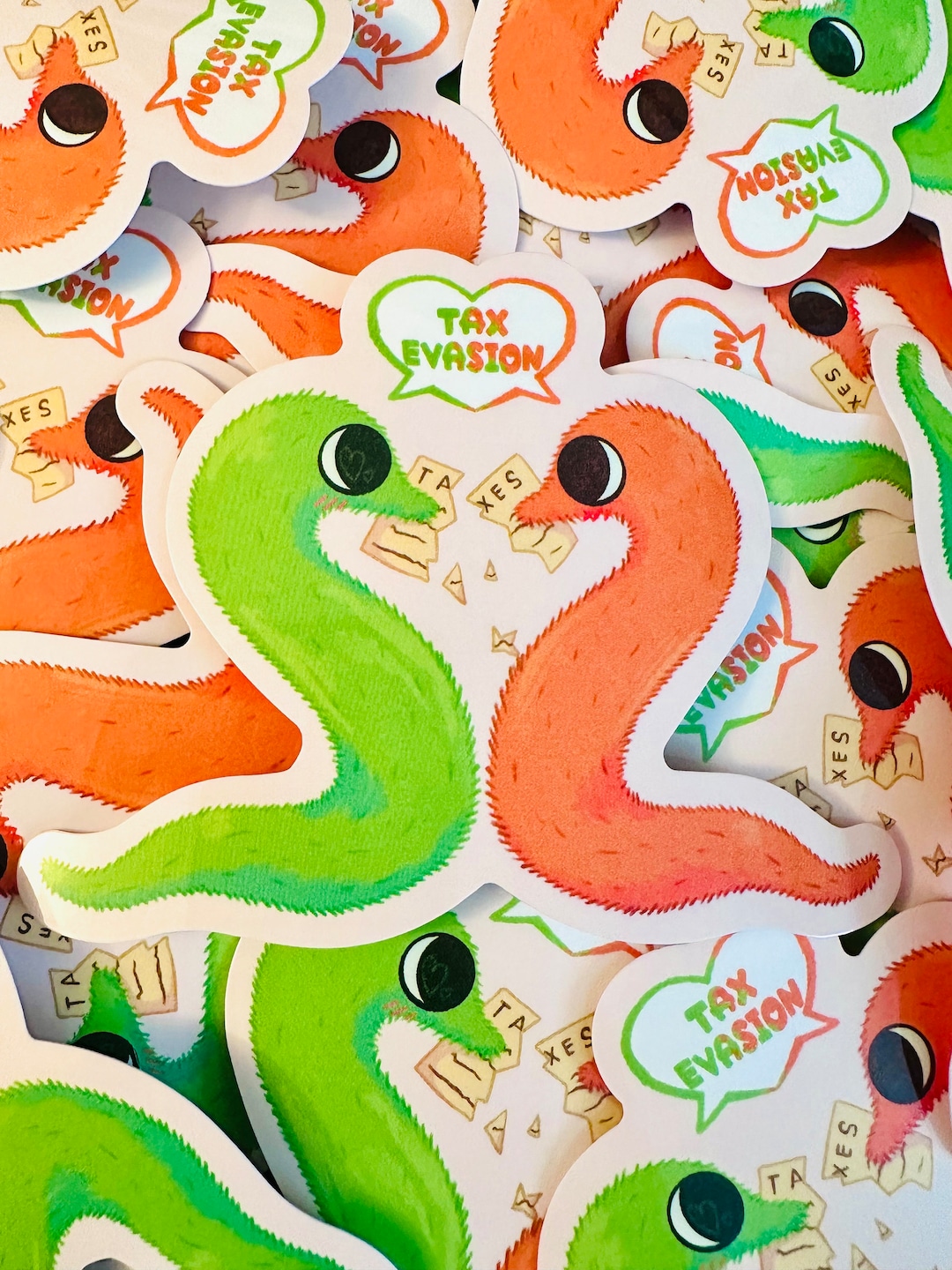 Tax Evasion Worm Sticker - Etsy