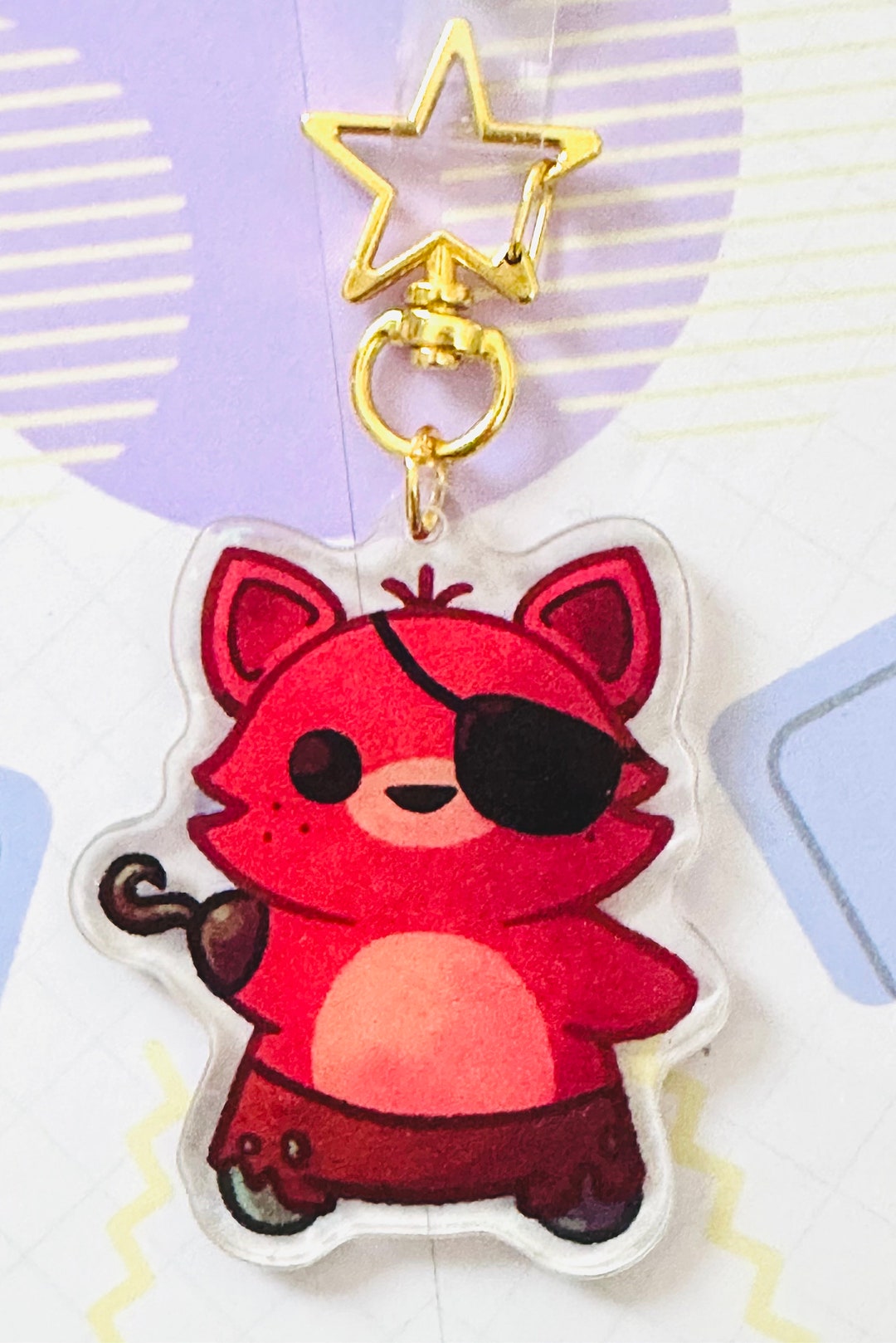 Foxy Holographic Keychain - Etsy