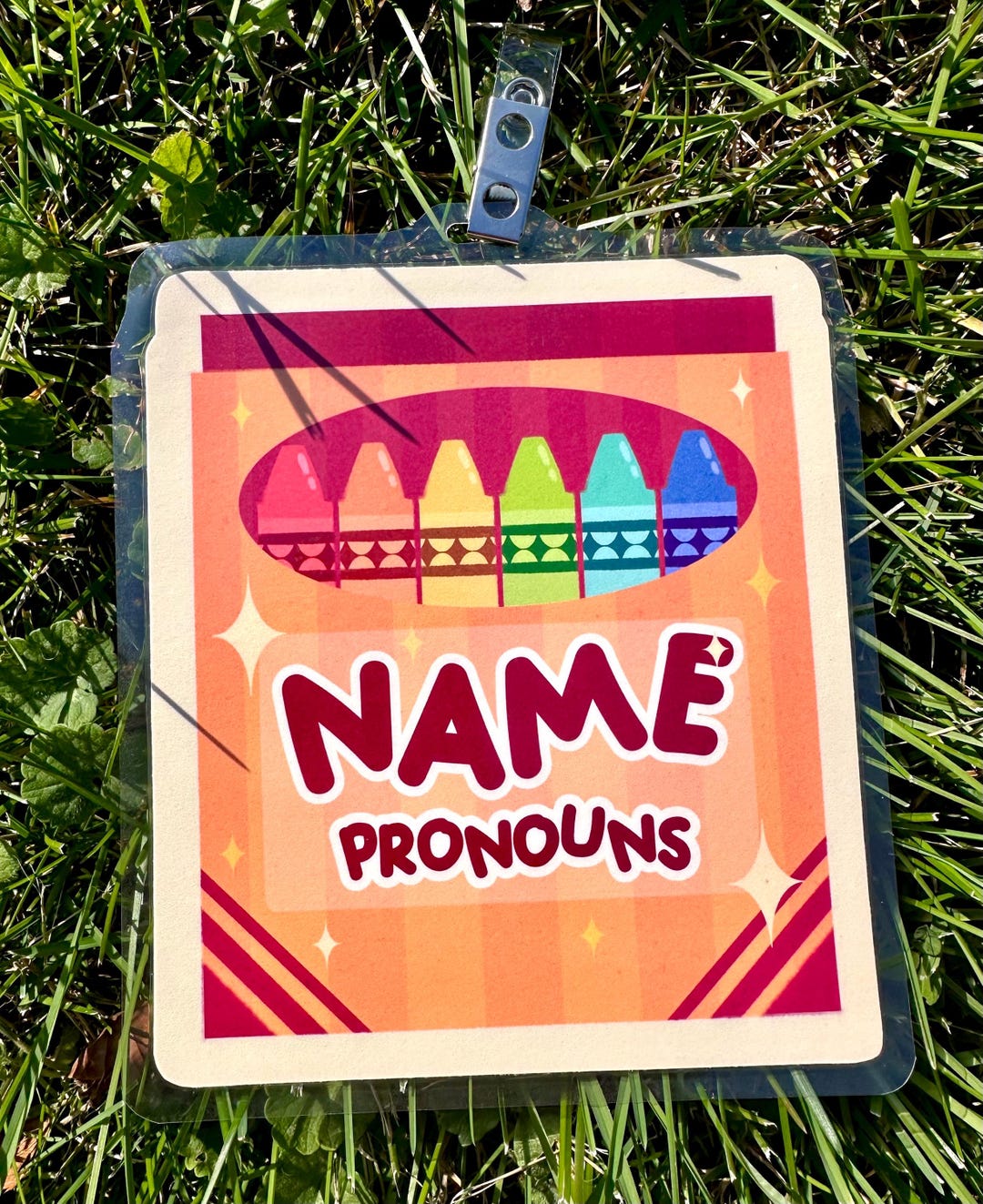 Crayon Box Badge/name Tag - Etsy