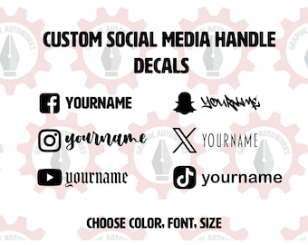 Custom Social Media Handle Decal for Windows, Doors – Personalized ...