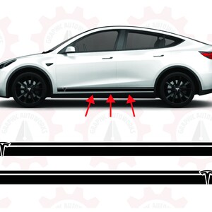 2020 2024 Tesla Model Y Logo Stripe Rocker Panel Lower Doors Vinyl ...