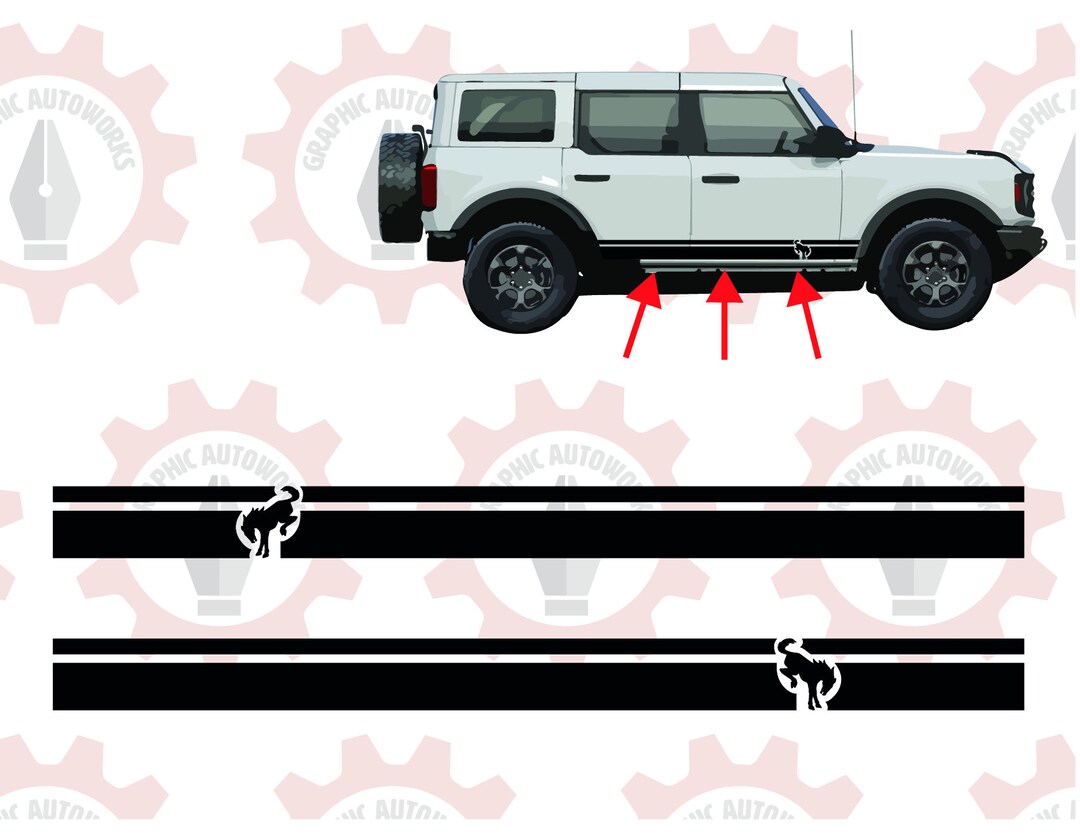 Ford Bronco/sport Stripe Decal - Rocker Panel Vinyl Graphics (set of 2 ...