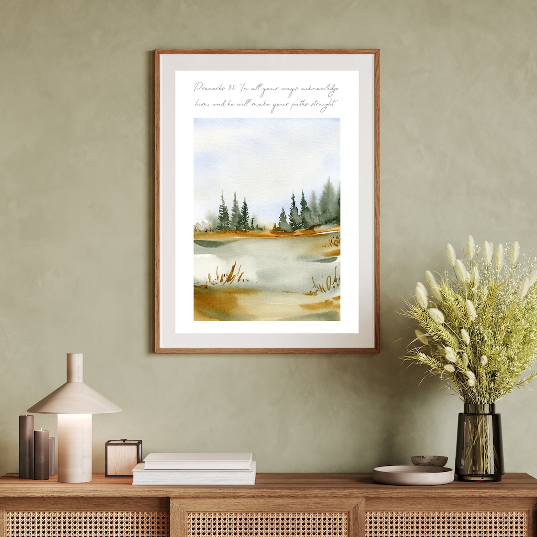 Watercolor Bible Verse Wall Art Set, Inspirational Bible Verses ...