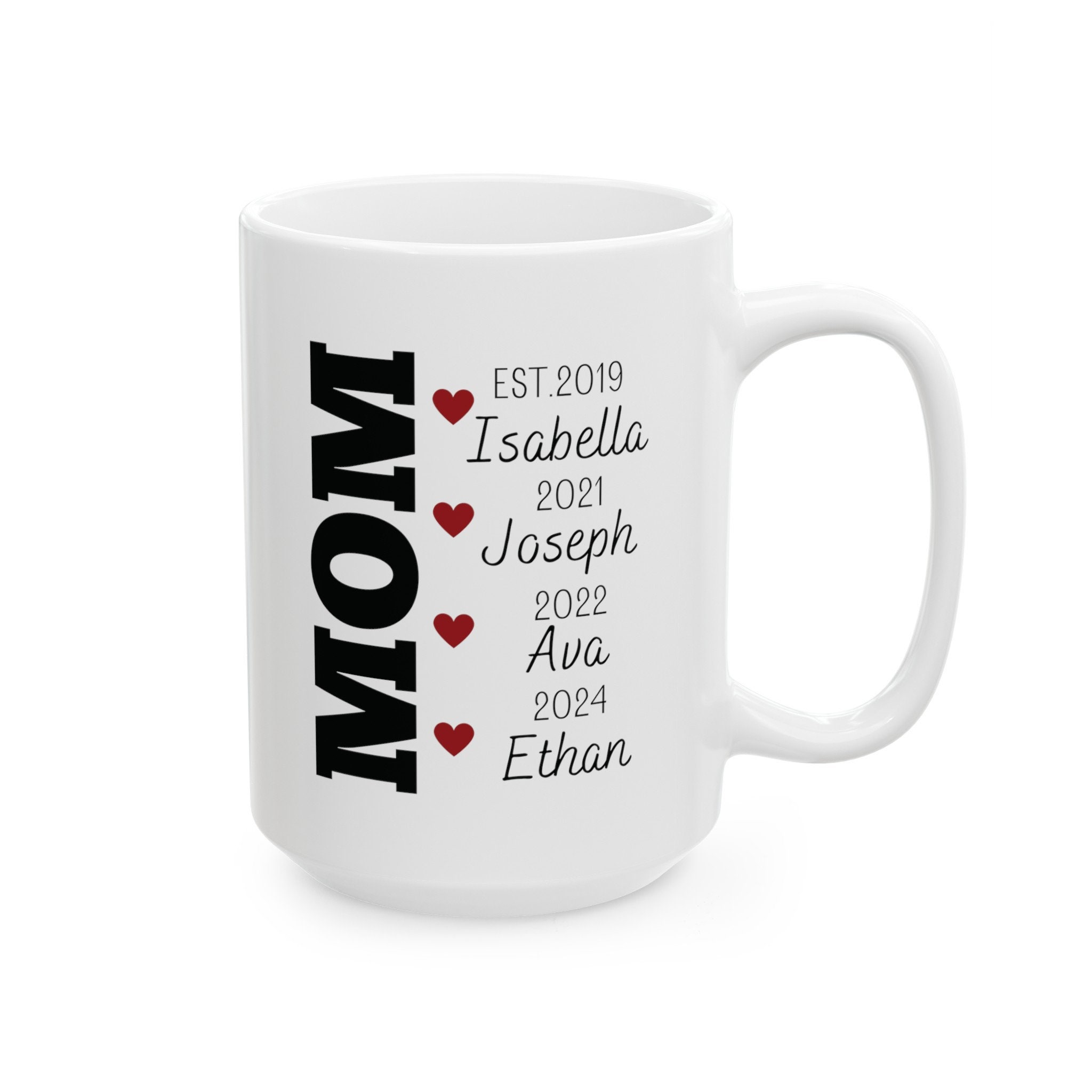 Personalized Mom Mug With Kids Names and Years | Personalized Mug for ...