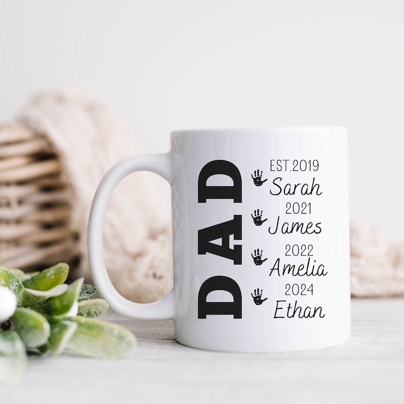 Personalized Dad Mug With Kids Names and Years Personalized Mugs for ...