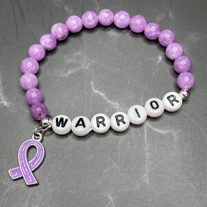Purple Ribbon Awareness Bracelet Pancreatic Cancer Alzheimer's Disease ...