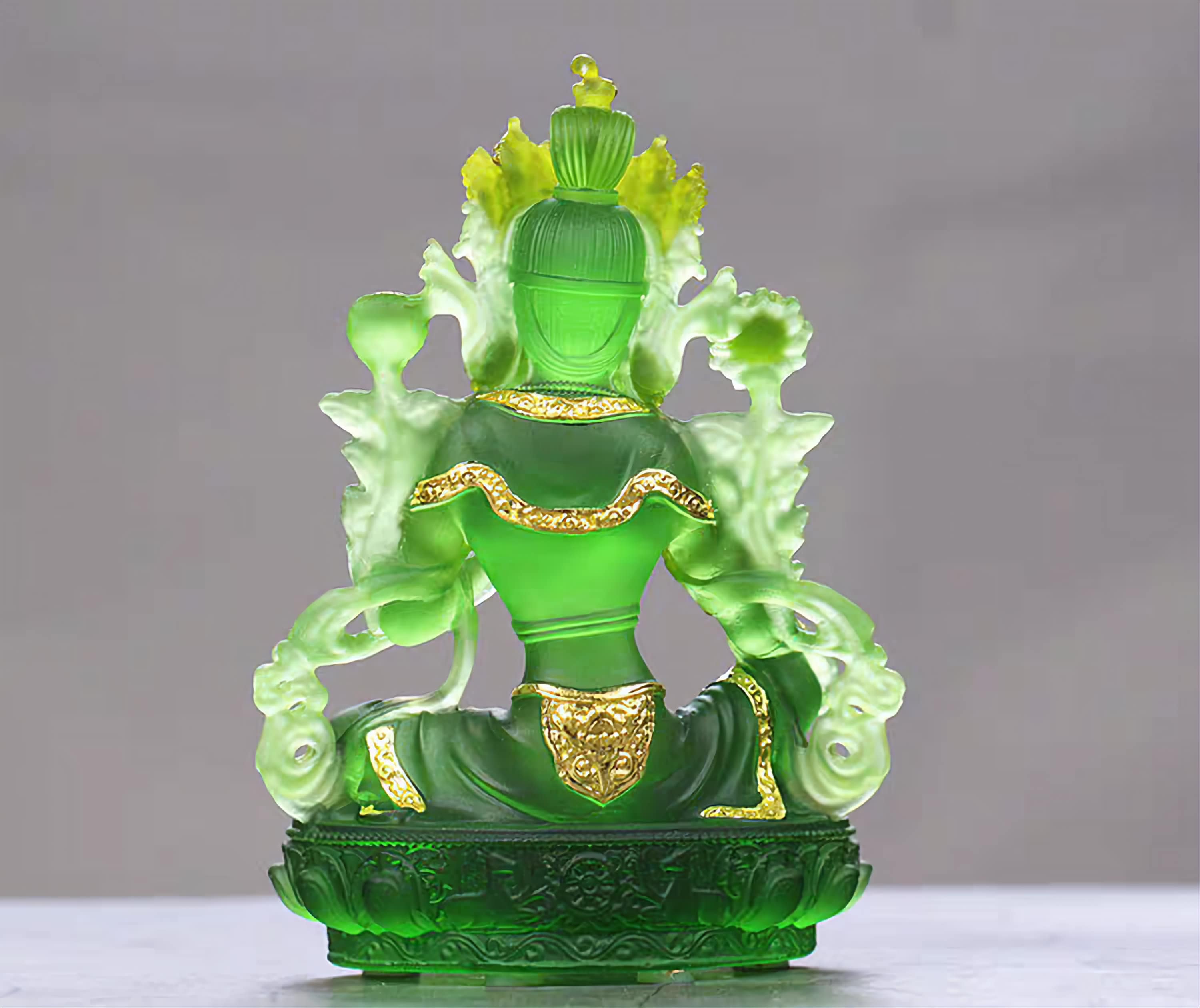 Liu Li Green Tara Buddha Statue Bodhisattva Handmade and Indoor Buddha ...