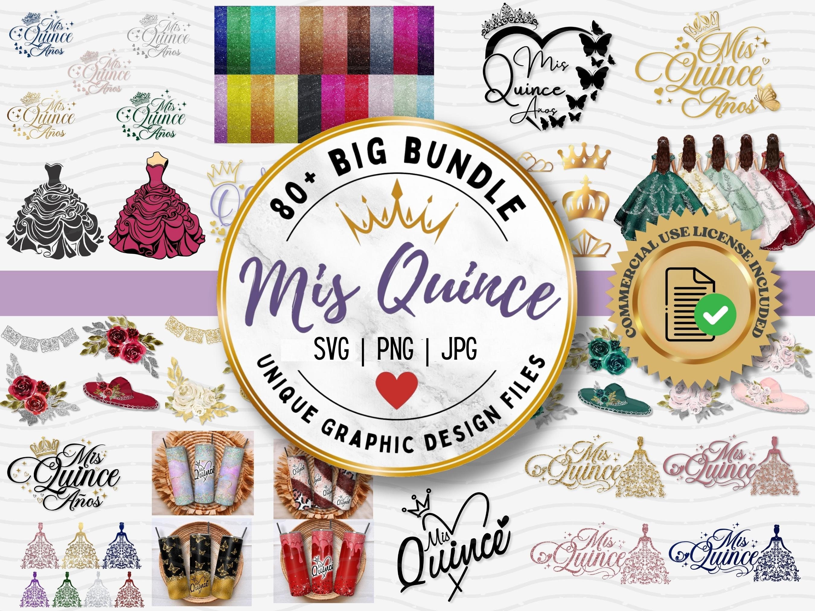 Mis Quince Anos SVG Bundle, Mis Quince Jpeg, Quinceanera Png, Quince ...
