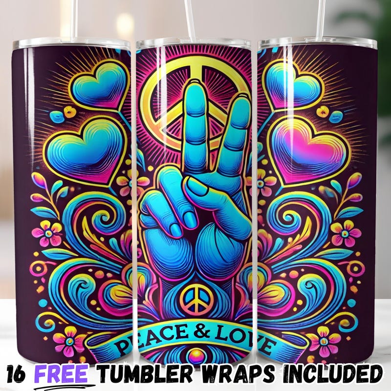 Neon Peace Sign - Etsy