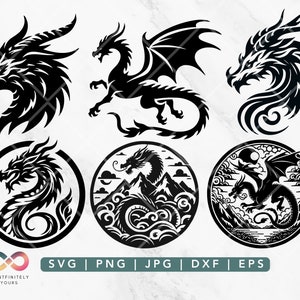 Majestic Dragon SVG Bundle – Versatile Formats Including PNG, SVG, Jpg ...