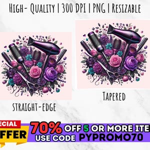 Floral Hair Stylist Tools Tumbler Wrap | Cosmetology Sublimation Design ...