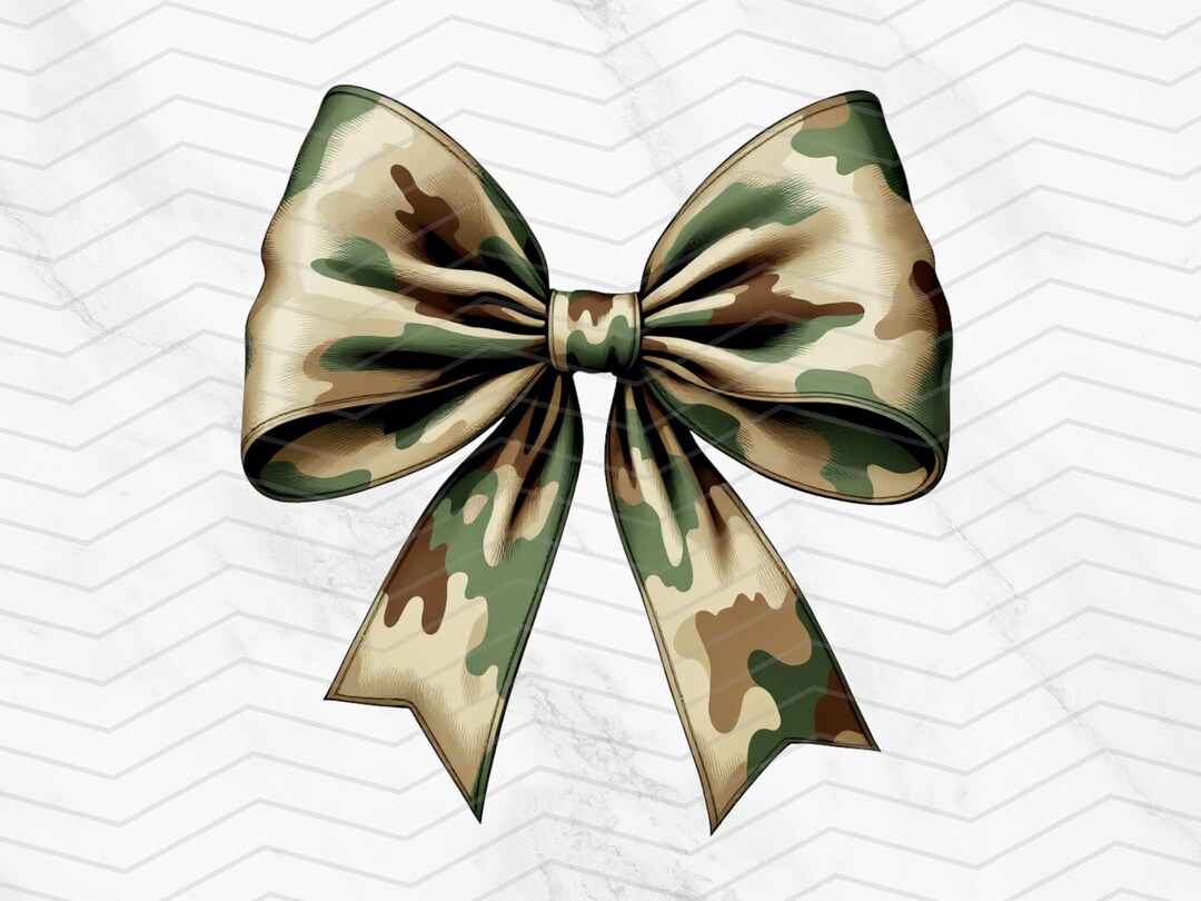 Camouflage Bow PNG | Stylish Camo Ribbon Digital Clipart | Transparent ...