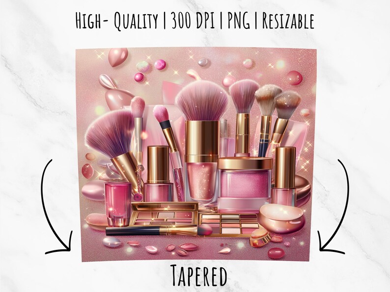 Pink Makeup Tumbler Wrap | Sublimation PNG | Glam Cosmetic Design ...