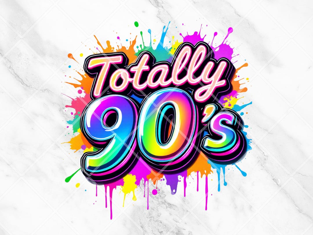 Totally 90s PNG | Retro Neon Rainbow Splash Clipart | Transparent ...