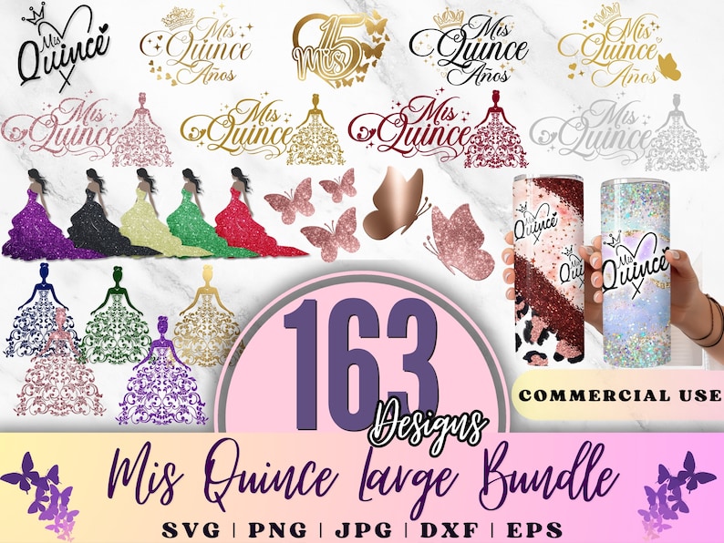 Mis Quince MEGA Bundle, Mis Quince Anos Svg, Mis Quince Jpeg ...