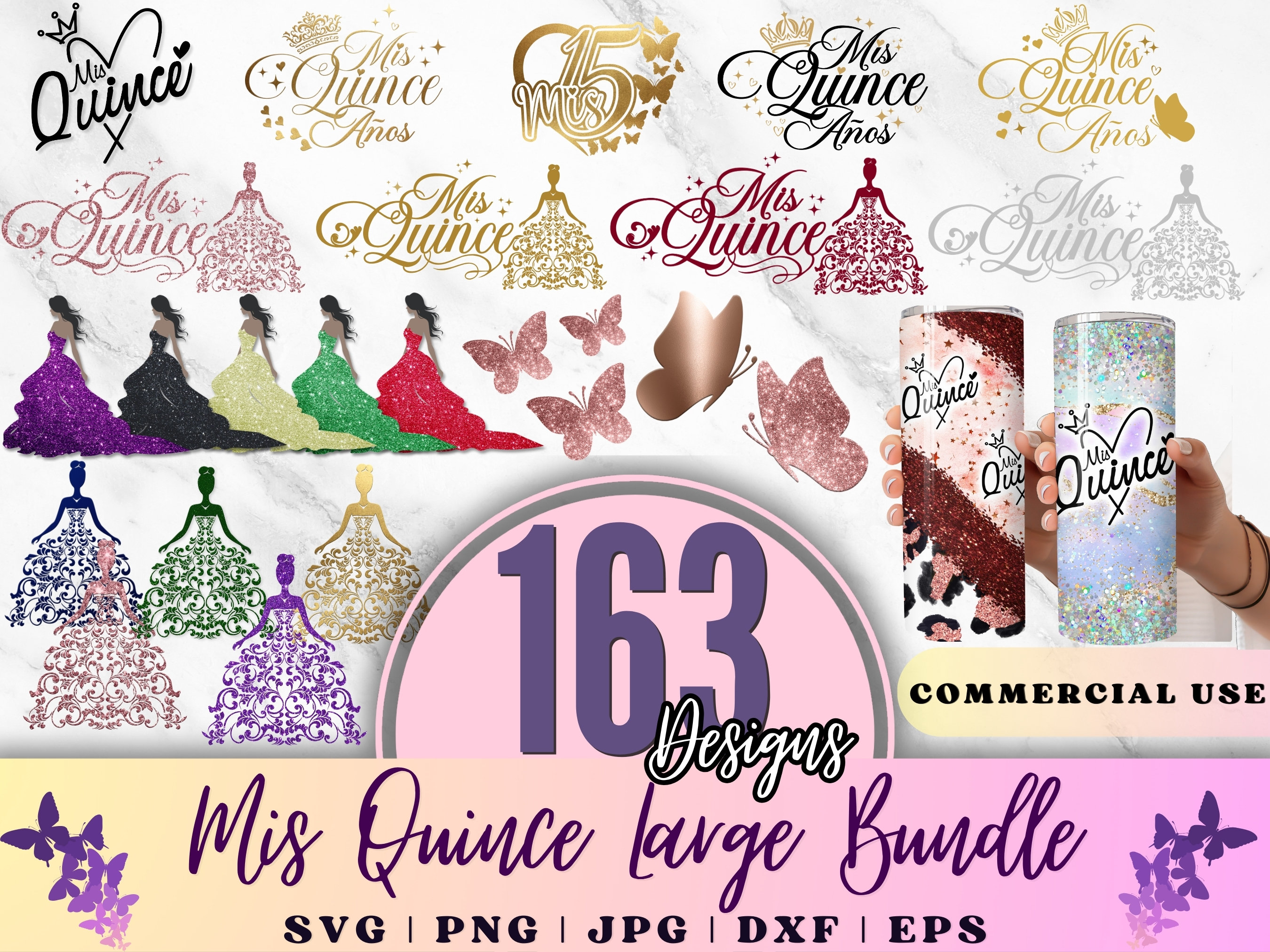 Mis Quince MEGA Bundle, Mis Quince Anos Svg, Mis Quince Jpeg ...