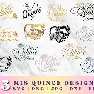 Mis Quince MEGA Bundle, Mis Quince Anos Svg, Mis Quince Jpeg ...