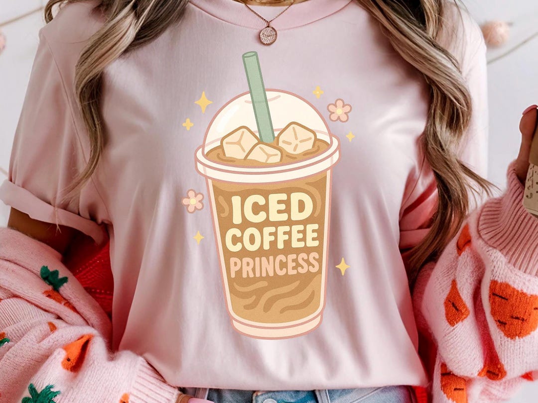 Iced Coffee Princess PNG, Cute Pastel Coffee Clipart for Caffeine ...