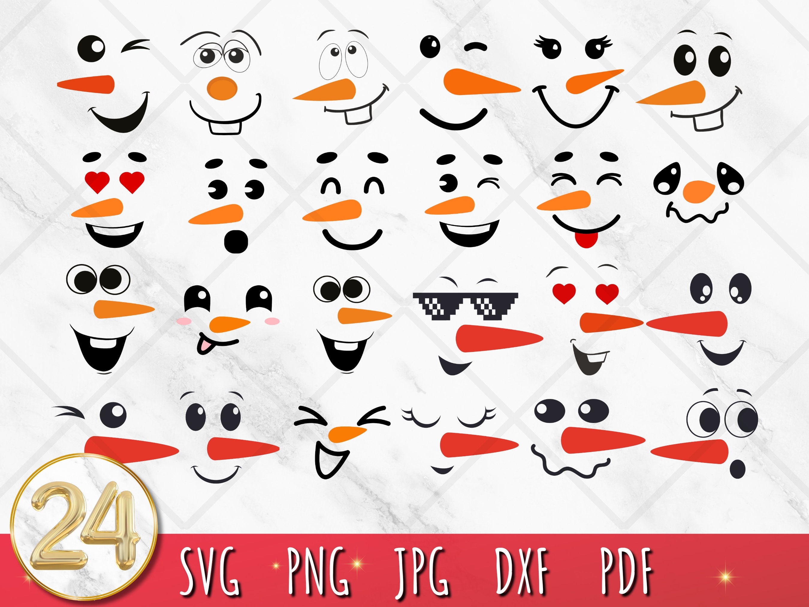 Funny Snowman Faces Svg, Snowman Faces Svg Cut Files,snowman Dxf ...