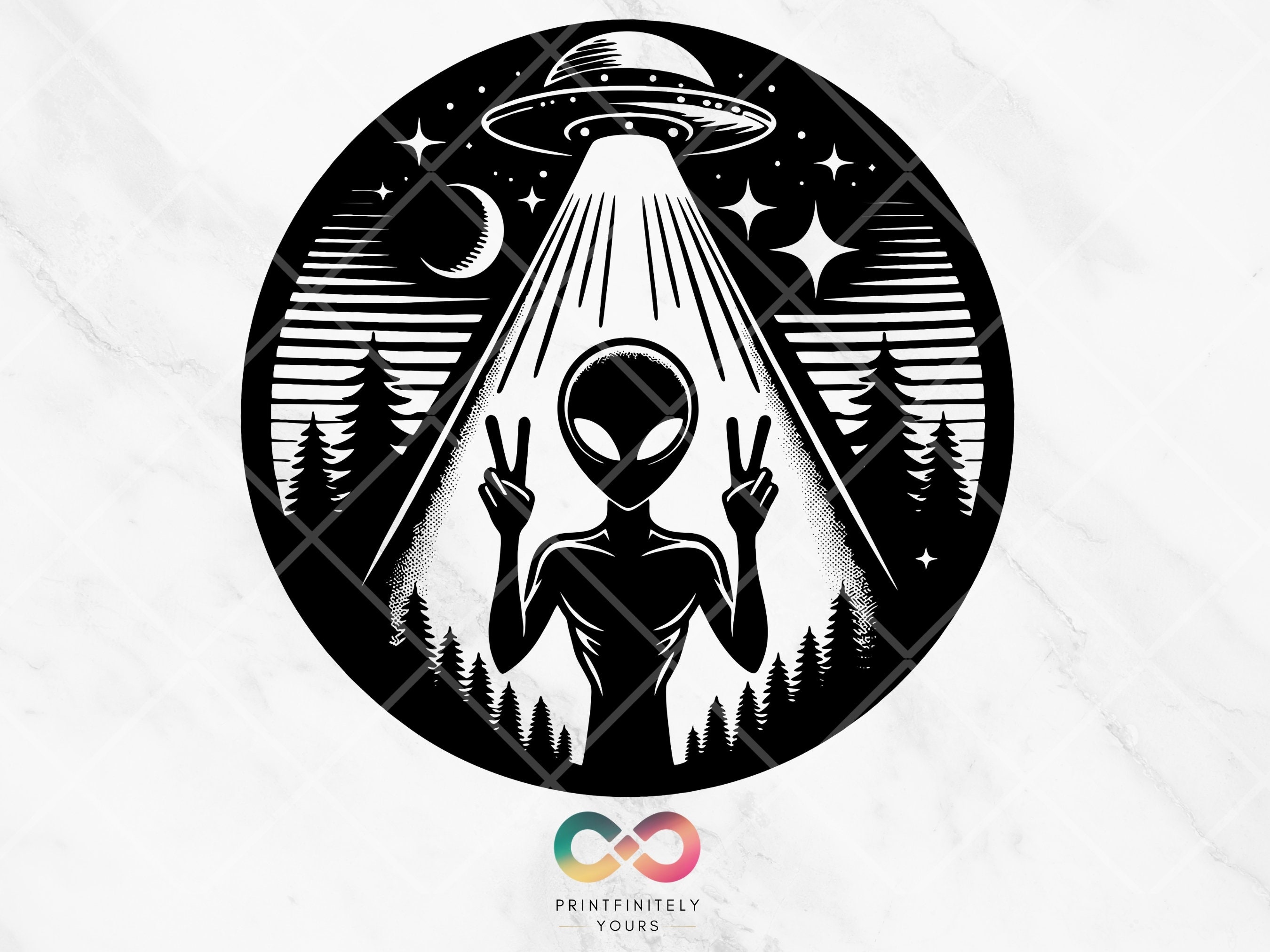 UFO and Alien Svg Bundle Cosmic UFO and Extraterrestrial - Etsy