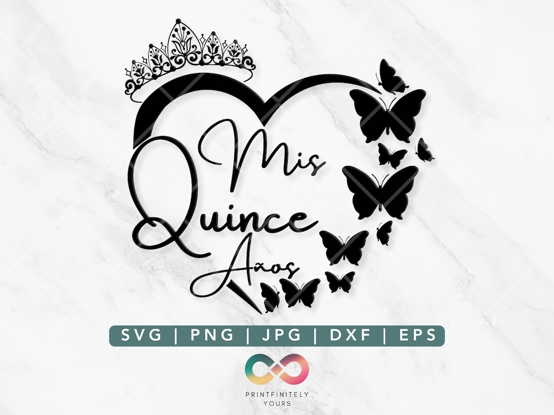 Mis Quince Anos Heart Svg, Mis Quince Anos Shirt Svg, Mis Xv Años Svg ...