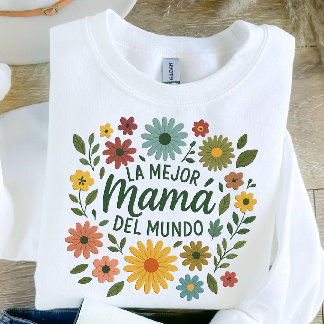 La Mejor Mamá Del Mundo PNG, Spanish Mother's Day Clipart With Rustic ...