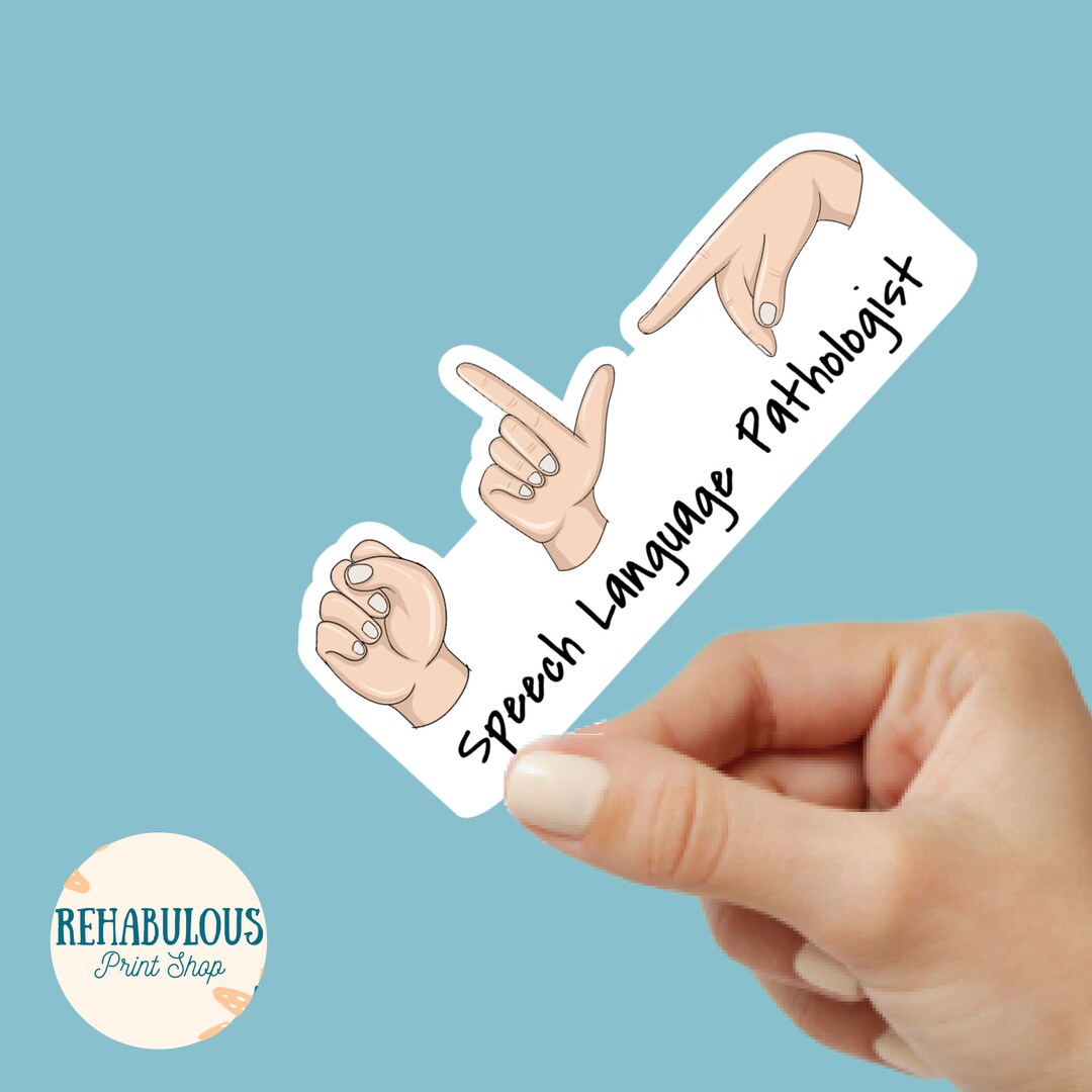 Speech Therapy Sticker, Sign Language SLP Sticker, Gift for Speech ...