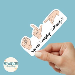 Speech Therapy Sticker, Sign Language SLP Sticker, Gift for Speech ...