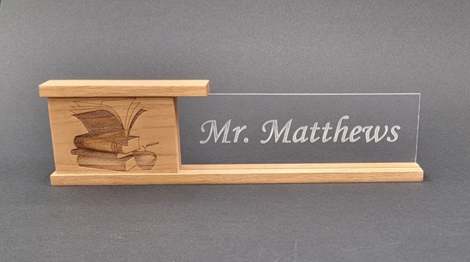Wood Name Plate for Desk, Personalized Desk Name Sign, Engraved Name ...