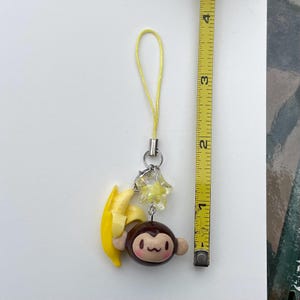 Blushing Monkey & Banana Handmade Phone Charm / Bag Charm / Keychain - Etsy