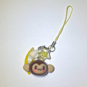 Blushing Monkey & Banana Handmade Phone Charm / Bag Charm / Keychain - Etsy
