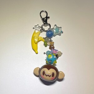 Blushing Monkey & Banana Handmade Keychain / Bag Charm - Etsy
