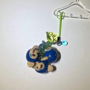 Blueberry Monkey Handmade Polymer Clay Phone Charm / Bag Charm ...