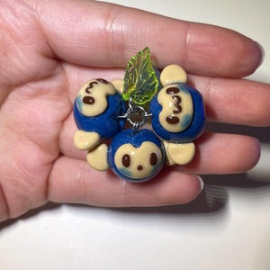 Blueberry Monkey Handmade Polymer Clay Phone Charm / Bag Charm ...