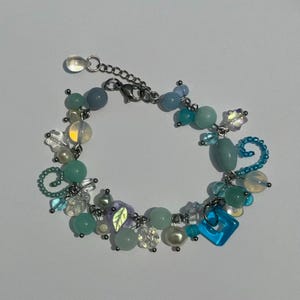 Into the Blue Bracelet Handmade Beaded Clutter Charm Bracelet, Glass ...