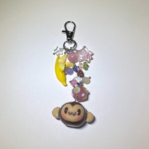 Blushing Monkey & Banana Handmade Keychain / Bag Charm - Etsy