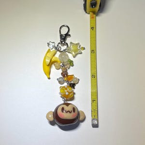 Blushing Monkey & Banana Handmade Keychain / Bag Charm - Etsy