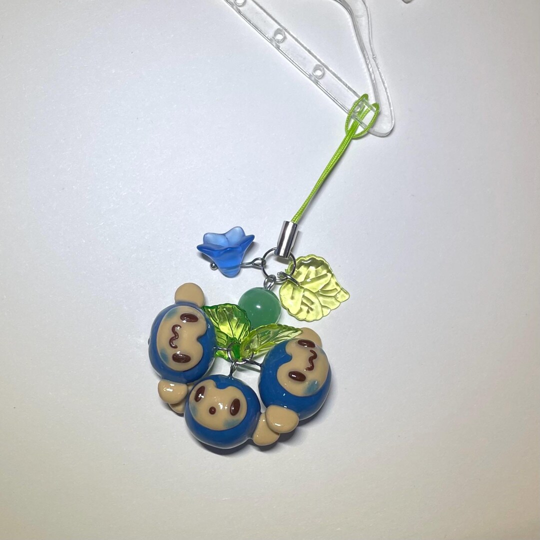 Blueberry Monkey Handmade Polymer Clay Phone Charm / Bag Charm ...