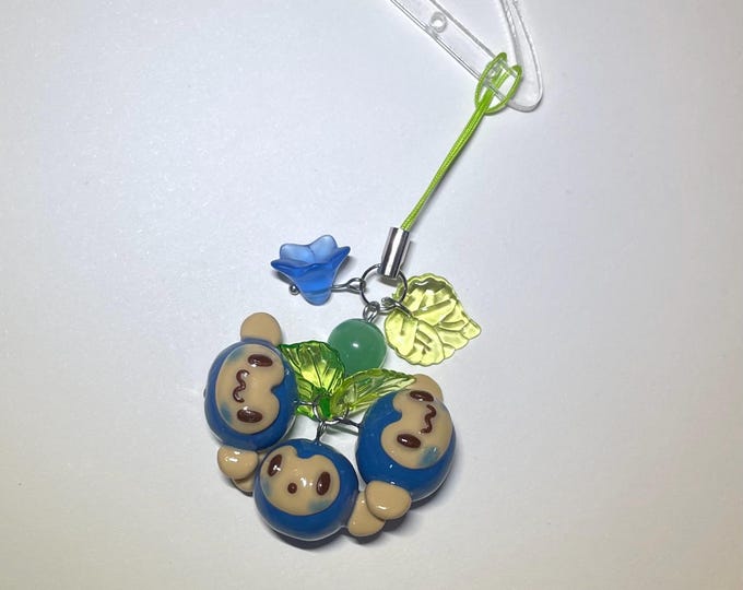 Blueberry Monkey Handmade Polymer Clay Phone Charm / Bag Charm ...